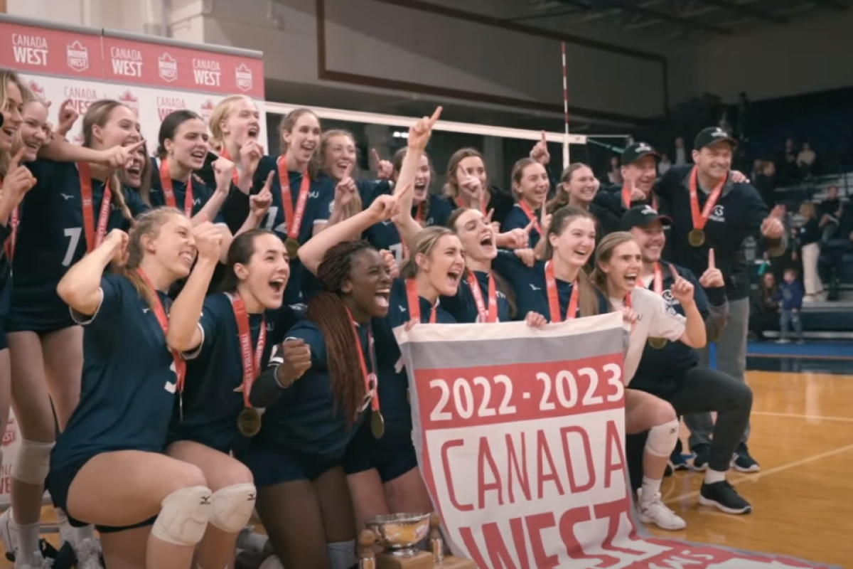 Trinity Western Spartans Womens Volleyball team win their 4th straight ...